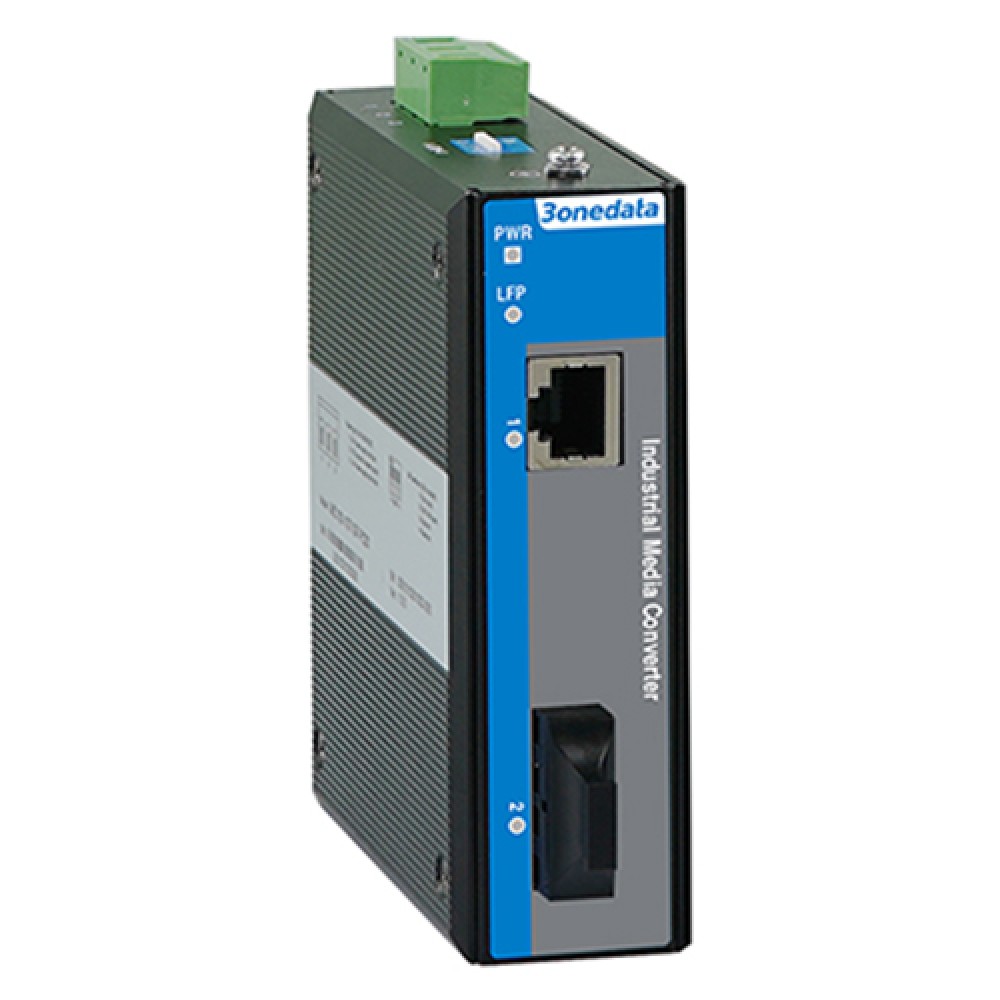 Industrial Ethernet to Single Mode Fiber Media Converter - IMC100-1T1F(S)