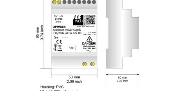 DIN rail mounted power supply for M-Bus Master device - APW250