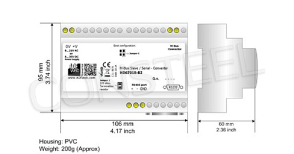 Industrial MBus to Modbus RTU converter - HD67029-B2-232-20