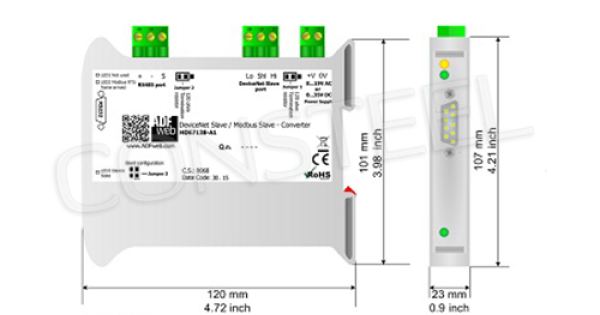 Industrial DeviceNet to Modbus RTU converter - HD67141-A1