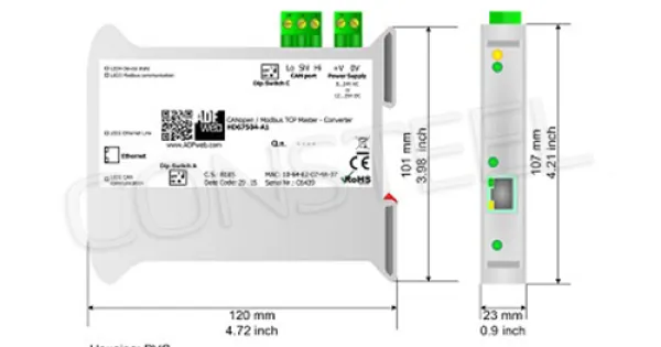 Industrial CANopen to Ethernet converter - HD67503-A1