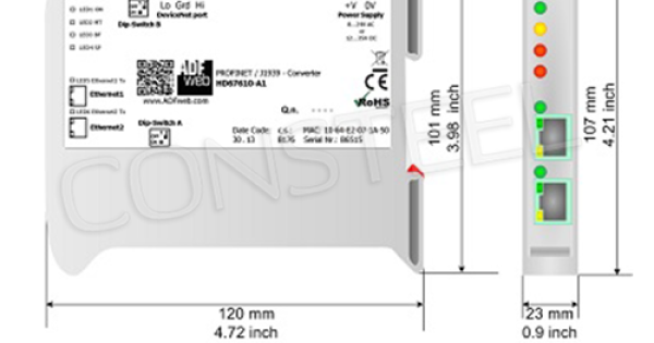 Industrial PROFINET to DeviceNet converter - HD67608-A1