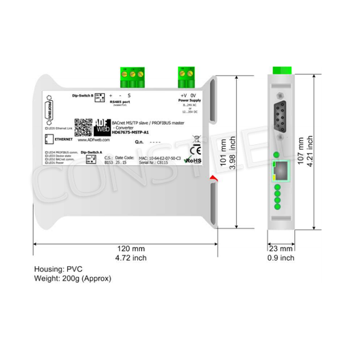 Industrial PROFIBUS to BACnet MS/TP converters & gateways