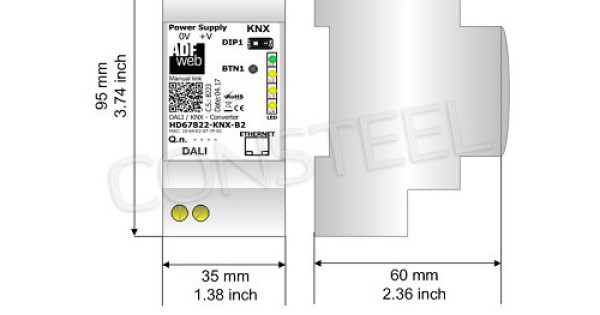 Industrial DALI to KNX TP converter - HD67822-KNX-B2