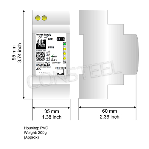 Modbus master to MQTT converter - HD67933-4-GPRS-B2