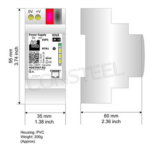 Industrial KNX to MQTT converter - HD67947-B2