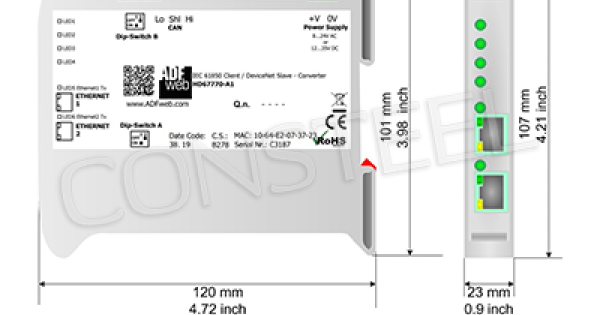 IEC 61850 to DeviceNet Slave Converter - HD67770-A1