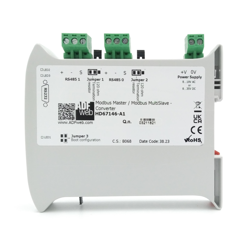HD67146-A1 Modbus Master to MultiSlave Converter DIN rail