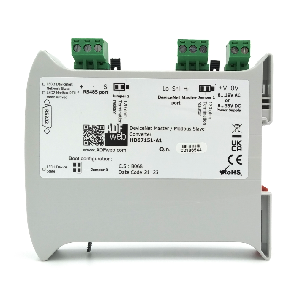 Industrial DeviceNet to Modbus RTU converter - HD67151-A1