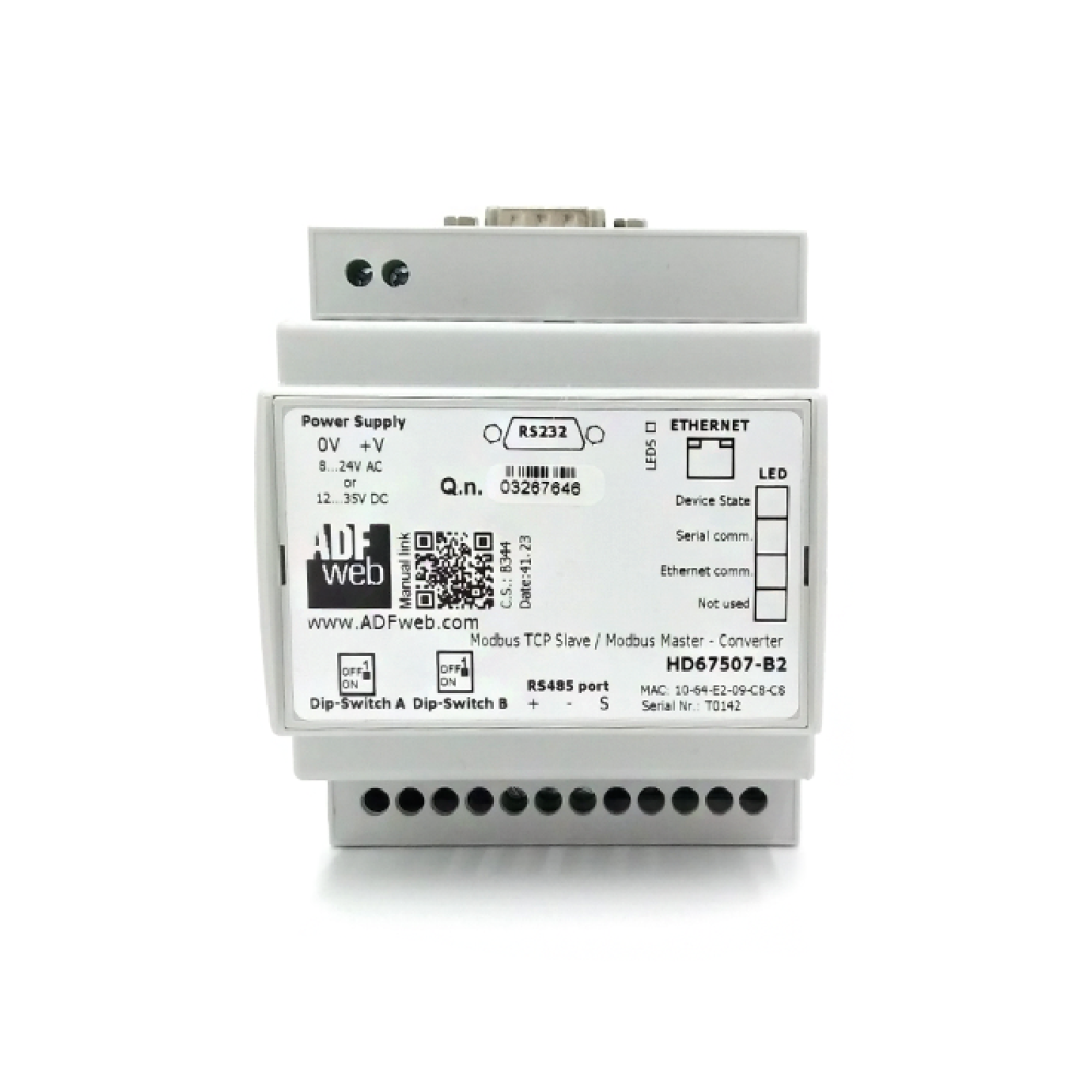 Industrial Modbus TCP to Modbus RTU converter - HD67507-B2