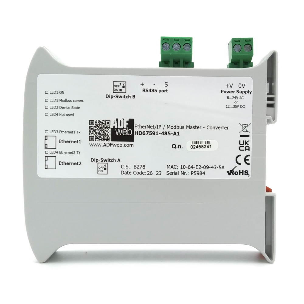 Industrial EtherNet/IP to Modbus Converter - HD67591-485-A1