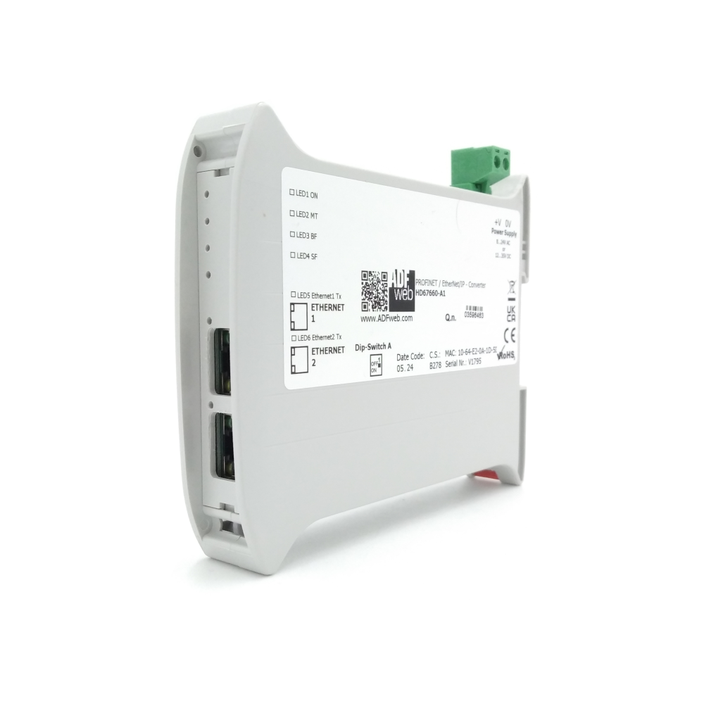 Industrial PROFINET to Ethernet IP converter - HD67660-A1