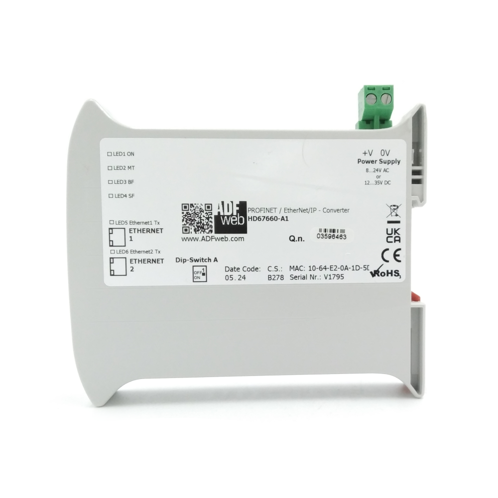 Industrial PROFINET to Ethernet IP converter - HD67660-A1