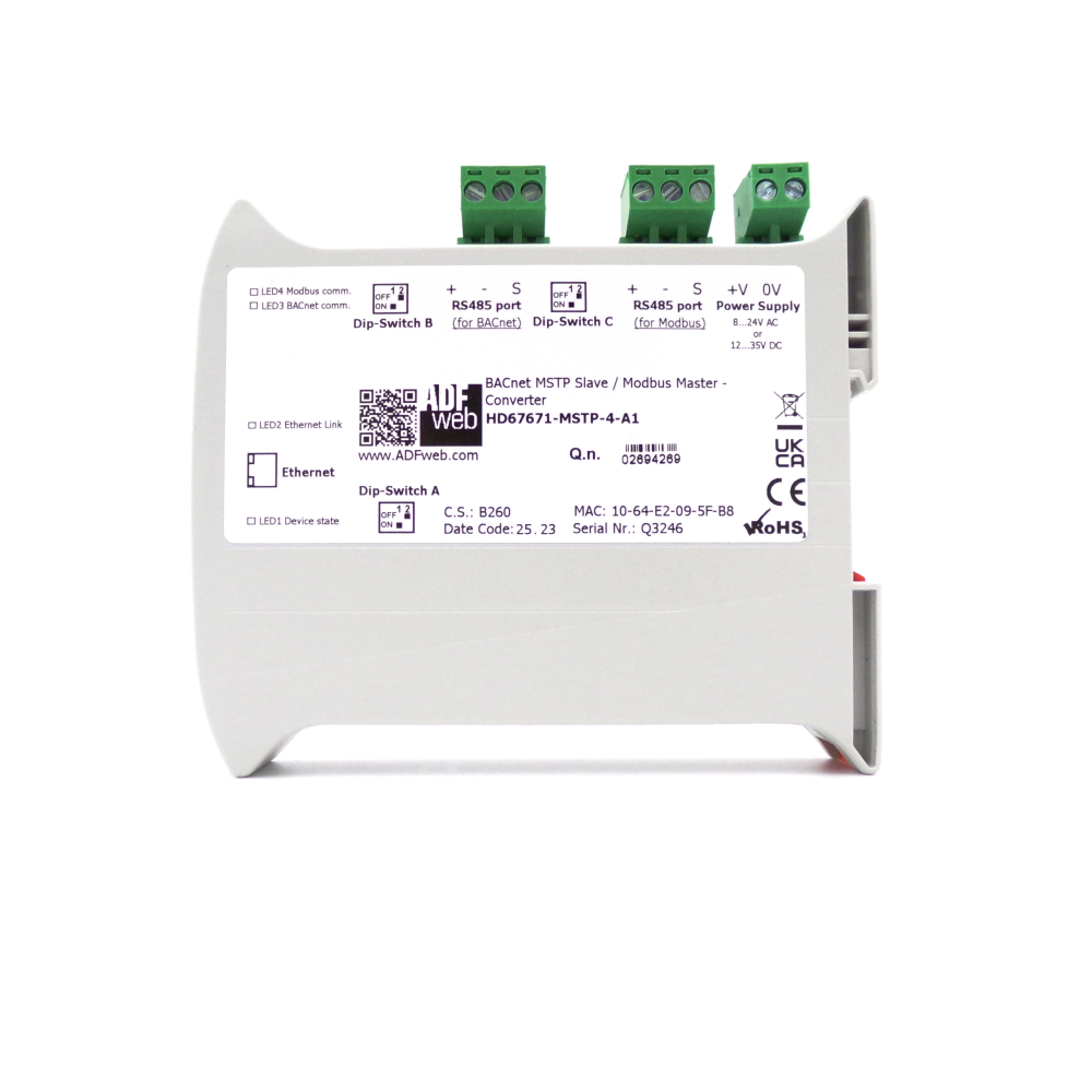 HD67671-MSTP-4-A1 BACnet MSTP slave to RS-485 Modbus master