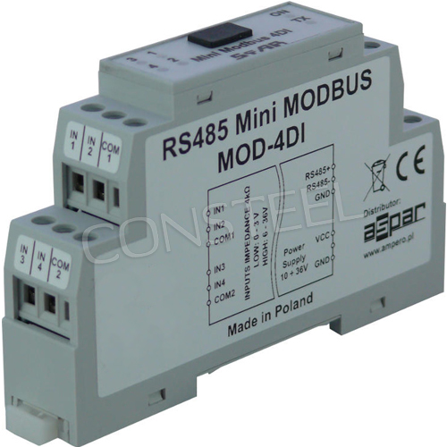 16-channel Digital Input module on Modbus RTU, RS485 - MOD-16I