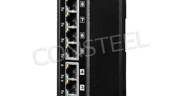 NS-208PSE-4 - Ethernet PoE Switch - DIN Rail mount