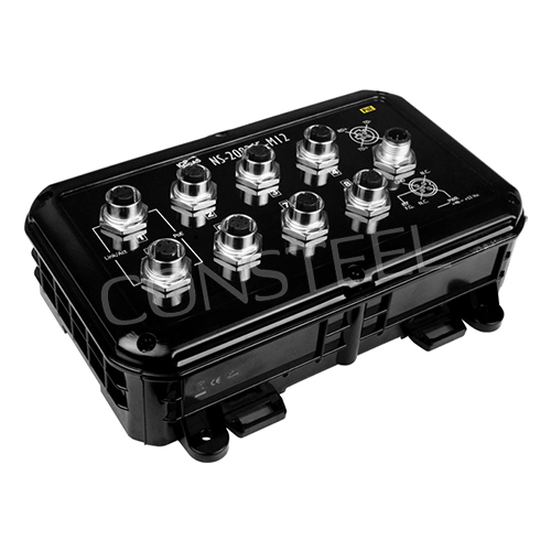 NS-208PSE-M12-IP67 - Industrial Unmanaged 8-port Ethernet PoE Switch