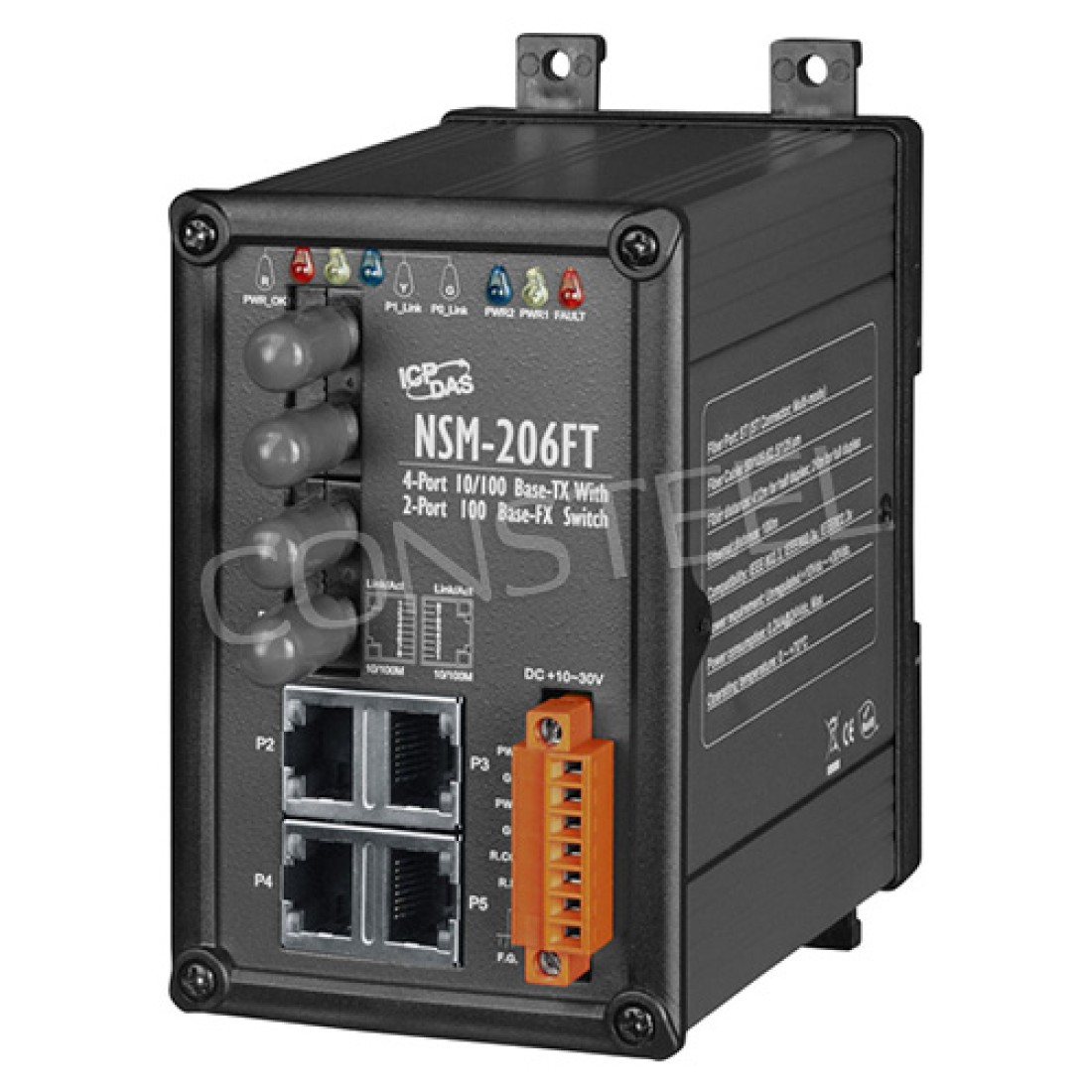 Przemysłowy Switch Ethernetowy NSM-206F - 4 porty Ethernet i 2 ...