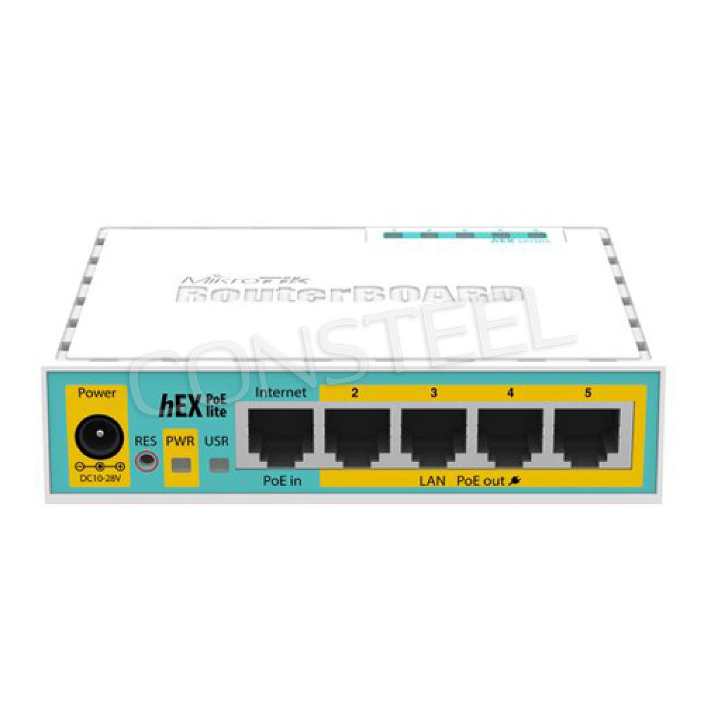5-port Ethernet router - hEX PoE lite