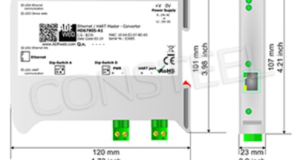 Industrial EtherNet/IP master to Ethernet converter - HD67905-A1
